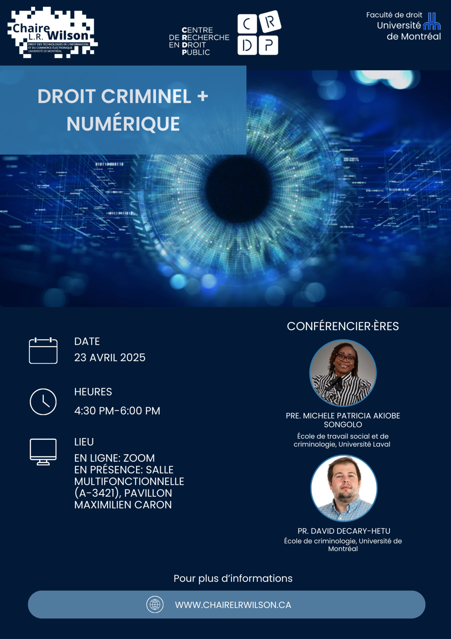 Conférence – Droit criminel et numérique | L.R. Wilson Chair